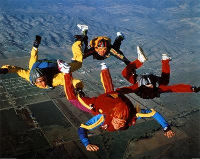 Teamwork Poster Skydiving