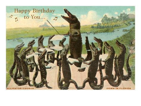 Alligator Chorus Singing Happy Birthday Posters at AllPosters.com