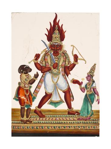 a-depiction-of-king-ravana-with-a-rakshasa-or-demon-to-his-left-and ...