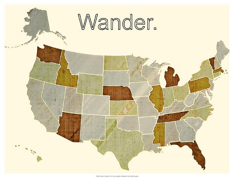 Map- Wander Giclee Print by Amy Lighthall at AllPosters.com
