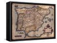 '1570 Map of Spain, from Abraham Ortelius' Atlas, Theatrvm Orbis ...