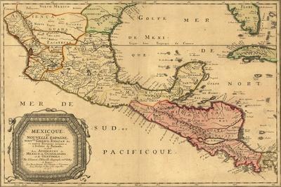 '1656 Map of Central America and Mexico, Showing Many Modern Place ...