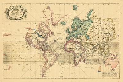 '1708, World, Mercator Projection' Giclee Print | AllPosters.com
