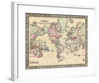 '1864, World, World Map' Giclee Print | AllPosters.com