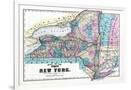 '1875, New York State Map, New York, United States' Giclee Print ...