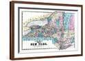 '1875, New York State Map, New York, United States' Giclee Print ...