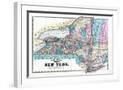 '1875, New York State Map, New York, United States' Giclee Print ...