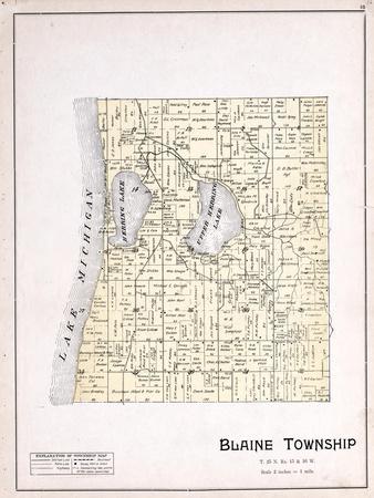 '1901, Blaine Township, Herring Lake, Lake Michigan, Michigan, United ...
