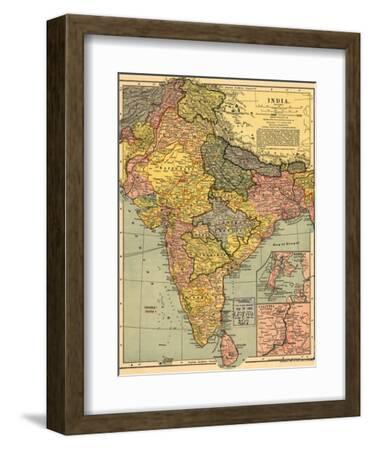 '1902 Map of India, Then a Colony Within the British Empire, Showing ...
