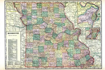 '1913, State Map, Missouri, United States' Giclee Print | AllPosters.com