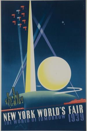 1939 New York World's Fair Poster, the World of Tomorrow, Blue Giclee ...