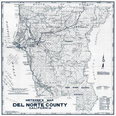 '1949, Del Norte County Wall Map, California, United States' Giclee ...