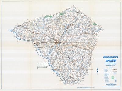 '1958, Lancaster County Map, Pennsylvania, United States' Giclee Print ...