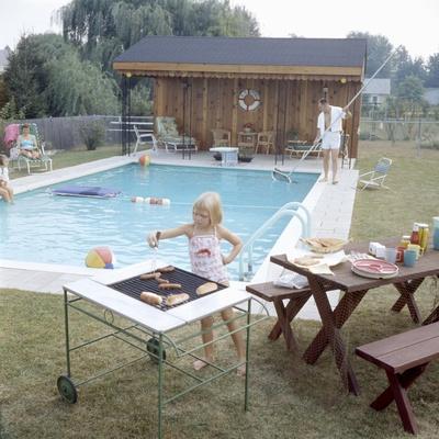 '1959: Family Cookout and Enjoying the Backyard Swimming Pool, Trenton ...