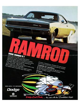 '1968 Dodge Charger Ramrod' Premium Giclee Print | AllPosters.com