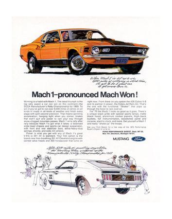 '1970 Mustang Mach1-Mach Won' Premium Giclee Print | AllPosters.com