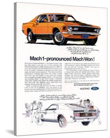'1970 Mustang Mach1-Mach Won' Stretched Canvas Print | AllPosters.com