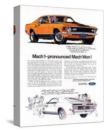 '1970 Mustang Mach1-Mach Won' Stretched Canvas Print | AllPosters.com