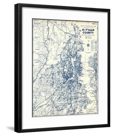 '1973, Kitsap County Map, Washington, United States' Giclee Print ...
