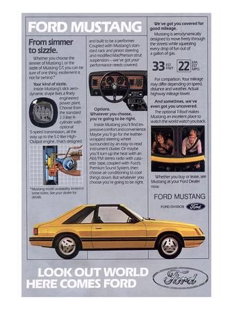 '1981 Mustang-Simmer to Sizzle' Premium Giclee Print | AllPosters.com