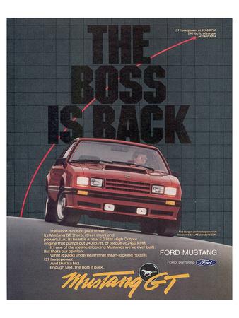 '1982 Mustang the Boss is Back' Premium Giclee Print | AllPosters.com