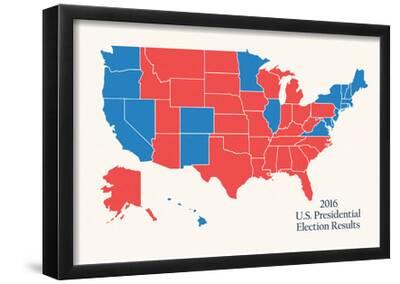'2016 US Presidential Electoral College Map' Posters | AllPosters.com