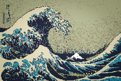 '8-Bit Art Great Wave' Prints | AllPosters.com