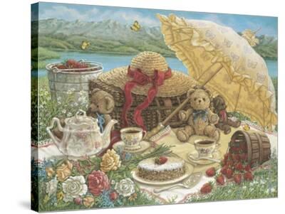 'A Beary Nice Picnic' Stretched Canvas Print - Janet Kruskamp ...