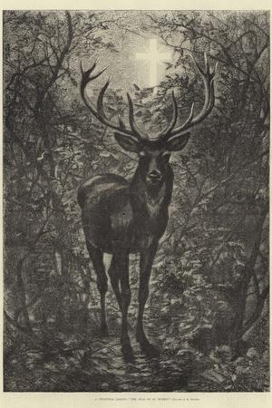 'A Christmas Legend, the Stag of St Hubert' Giclee Print | AllPosters.com
