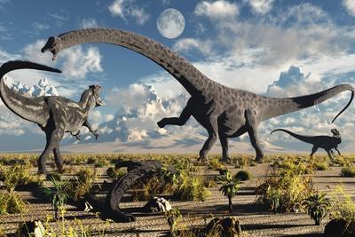 'A Deadly Confrontation Between a Diplodocus and a Pair of Allosaurus ...