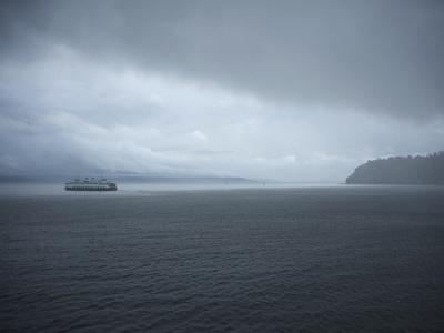 'A Ferry Boat Moves Through Stormy Weather From Vashon Island to West ...