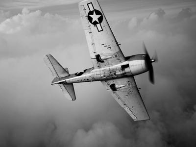 'A Grumman F6F Hellcat Fighter Plane in Flight' Photographic Print ...