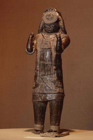 'A large figure, one of the Tsoede bronzes, wearing an outer garment ...