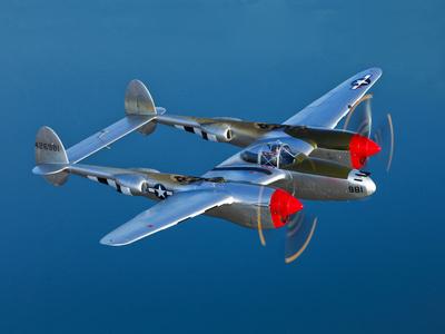 'A Lockheed P-38 Lightning Fighter Aircraft in Flight' Photographic ...