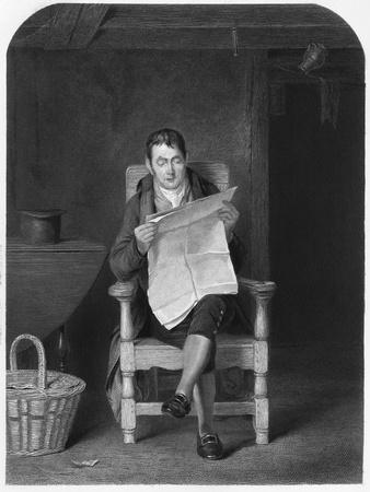 A Man Seated and Reading the Newspaper Giclee Print | AllPosters.com
