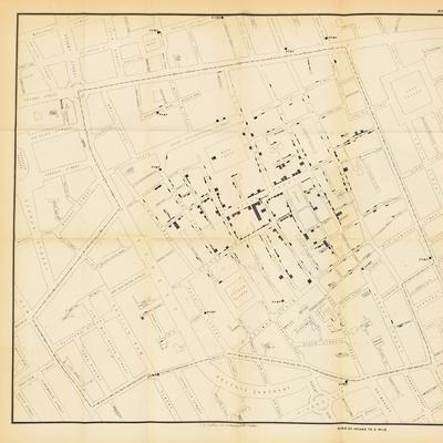 'A Map from 'On the Mode of Communication of Cholera', 1855' Giclee ...