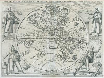'A Map of the Americas, 1590-1601' Giclee Print - Johann Theodor de Bry ...