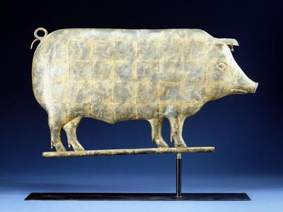 'A Molded and Copper Gilded Copper Pig Weathervane, American, 19th ...