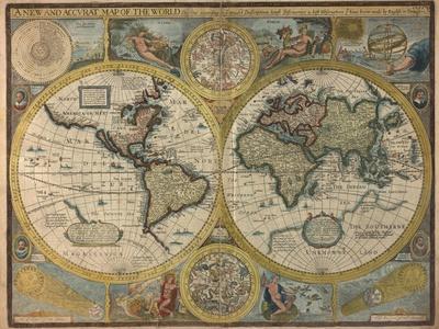 'A New and Accurat Map of the World, 1651' Giclee Print - John Speed ...