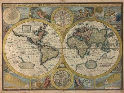 'A New and Accurat Map of the World, 1651' Giclee Print - John Speed ...