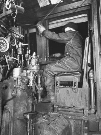 'A View of a Santa Fe Railroad Freight Train Conductor Pulling the ...