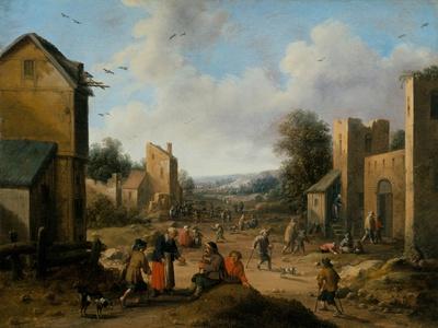 'A Village Landscape with Peasants, 16Th-17Th Century (Oil on Oak Panel ...