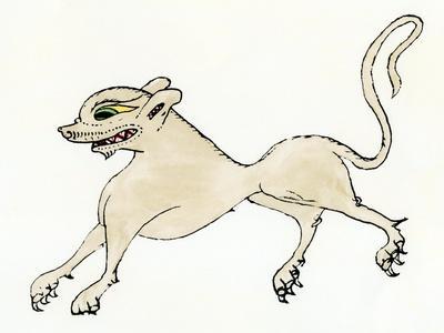 'A Werewolf, in the Middle Ages - Colorisee Engraving after a Bestiary ...