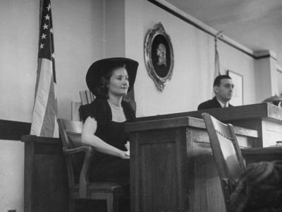 'A Woman Testifying at Her Divorce Hearing' Photographic Print ...