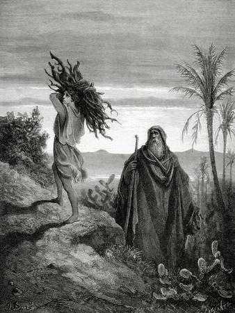 'Abraham and Isaac Carrying the Wood for the Sacrifice. Engraving ...
