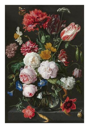 'Abraham Mignon, Still Life with Flowers in a Glass Vase' Prints ...