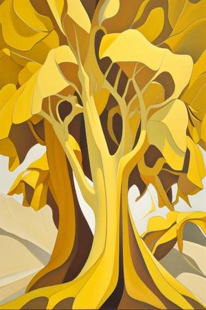 'Abstract Yellow Tree' Posters - Lea Faucher | AllPosters.com
