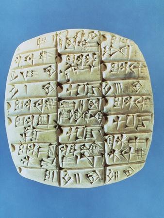 'Accounts Table with Cuneiform Script, circa 2400 BC' Giclee Print ...