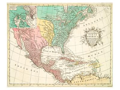 'Accurate N. America Map 1763' Premium Giclee Print | AllPosters.com