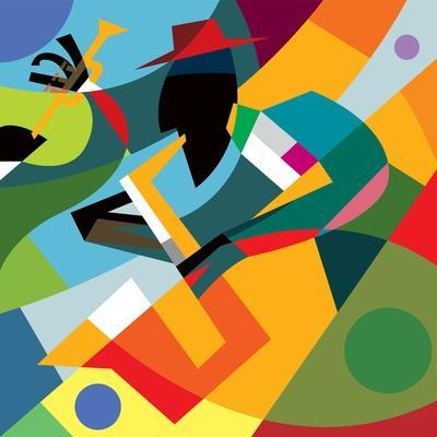 Sax Player, Abstract Cubic Jazz Band (Vector Art) Photographic Print ...